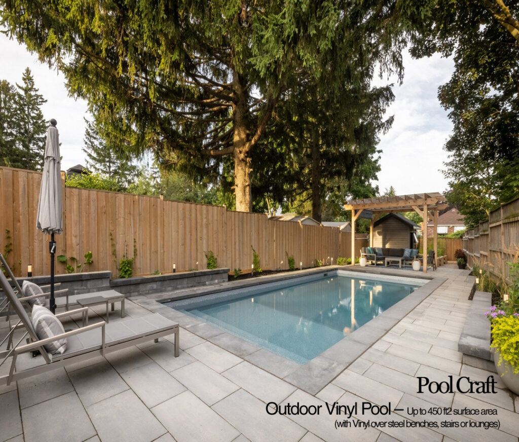 Outdoor Vinyl Pool – Up to 450 ft2 surface area (with Vinyl over steel ...