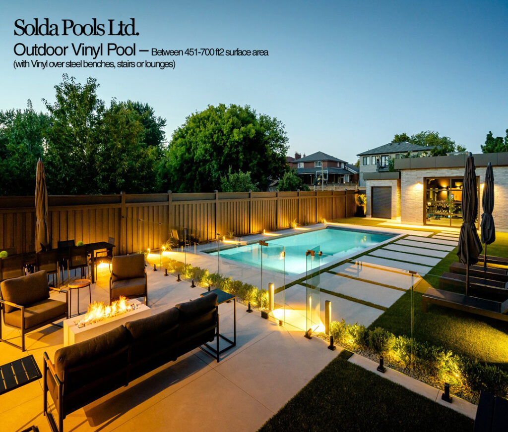 Outdoor Vinyl Pool – Between 451-700 ft2 surface area (with Vinyl over ...